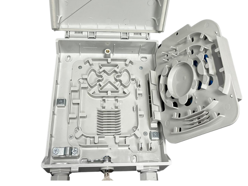 Wall-Mount Fiber Termination Box Plastic 8 Port LC Duplex