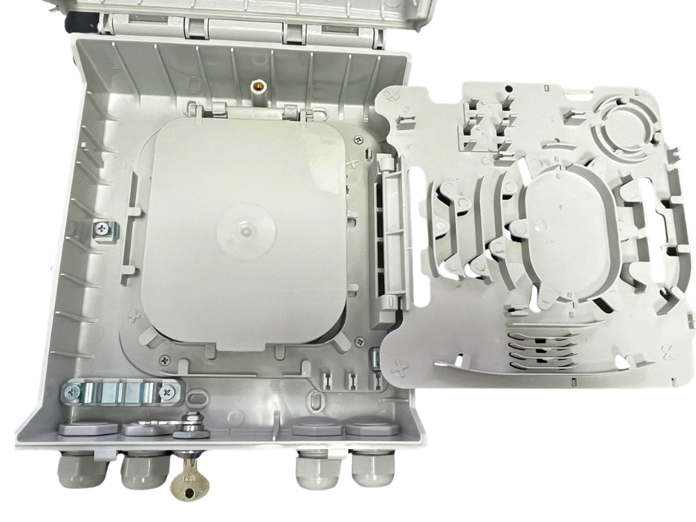 Wall-Mount Fiber Termination Box Plastic 16 Port SC Simplex