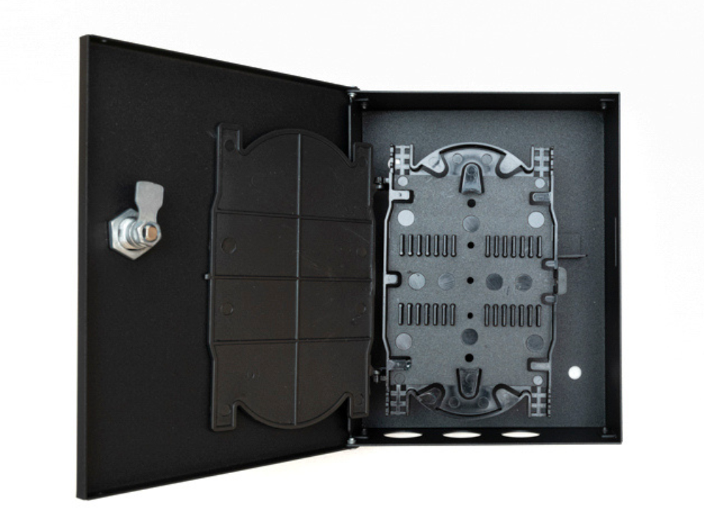 Wall-Mount Fiber Termination Box Metal 12 Port SC Duplex