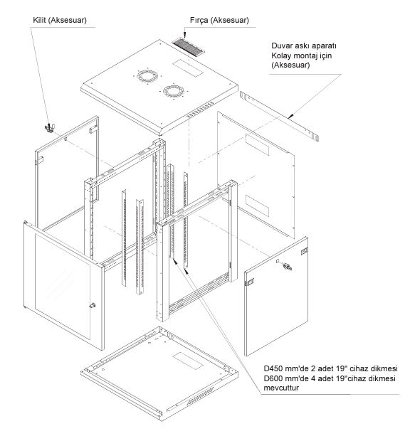 6U LANDE SOHO Duvar Tipi Kabinet G600xD450 mm / Demonte